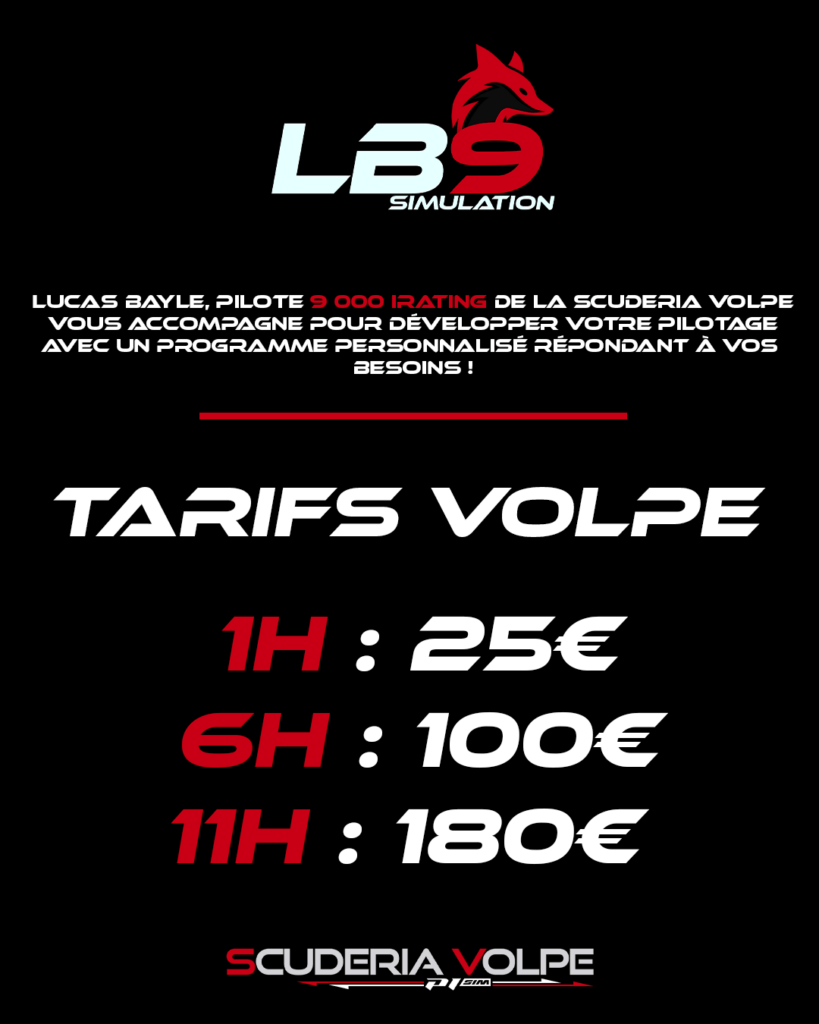 LB9 Simulation : tarifs coaching - Scuderia Volpe